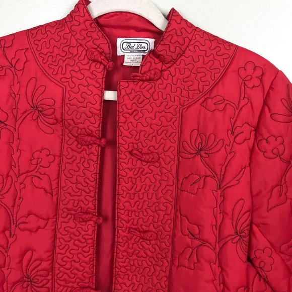 Vintage | Jackets & Coats | Vintage Asian Floral Quilted Embroidered ...